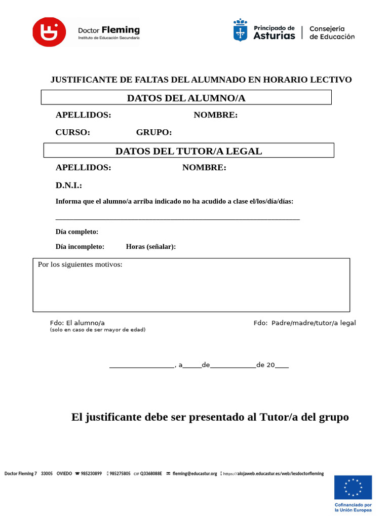 Justificante Faltas.doc | PDF