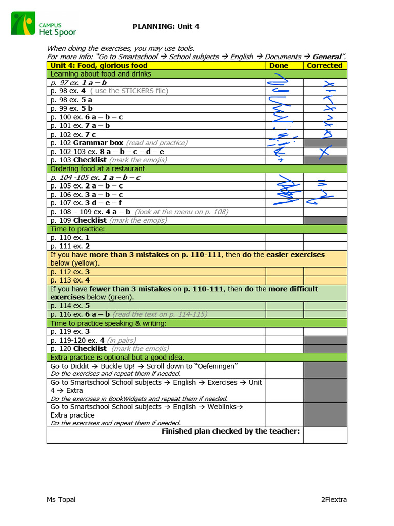 English Food Unit Plan | PDF