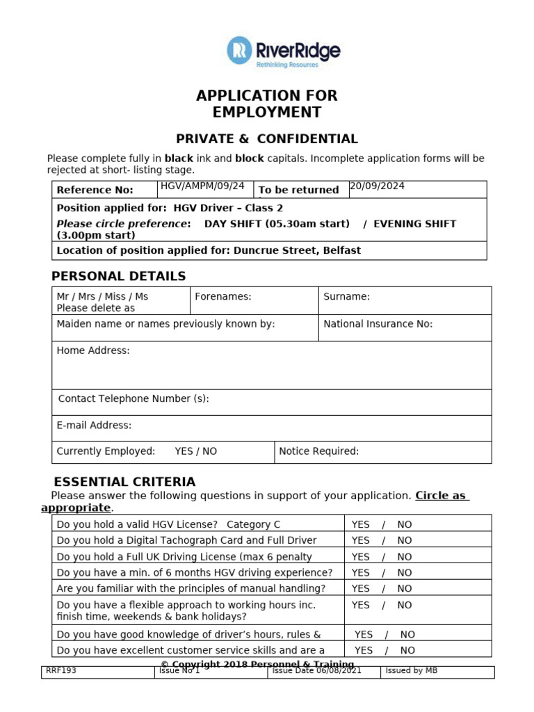 Application-Form-HGV | PDF