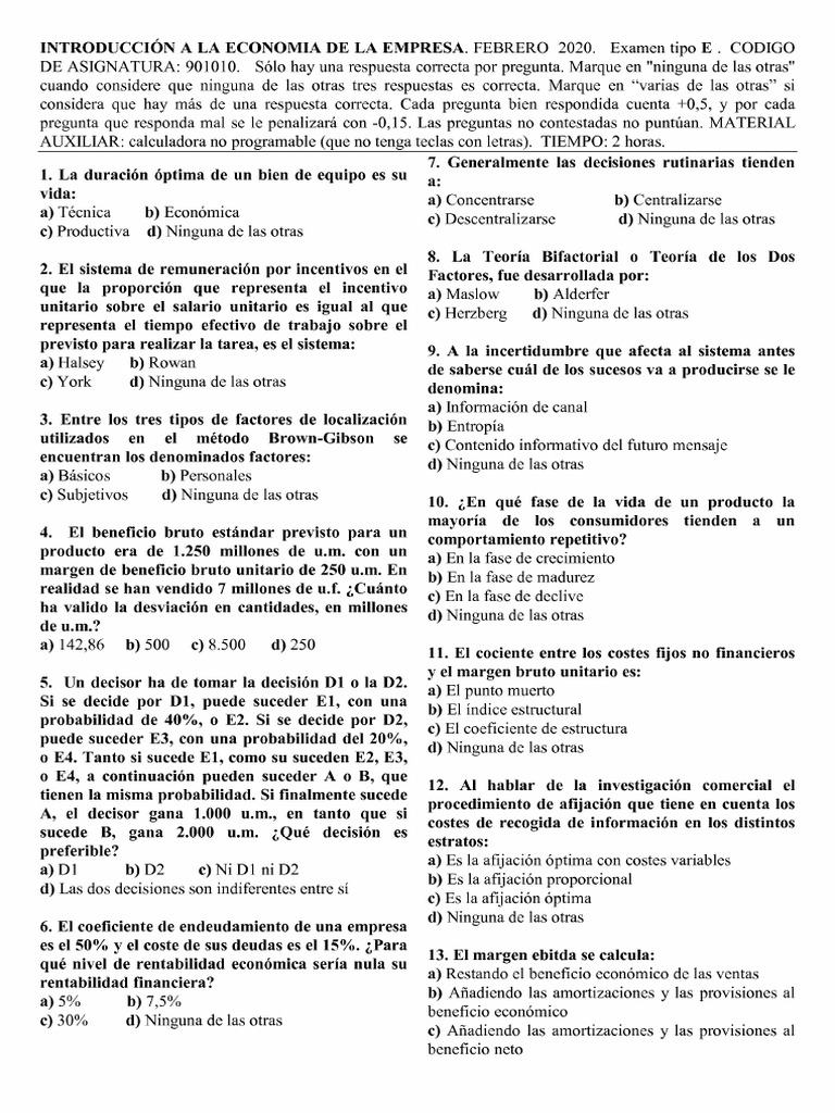 Examen Introducción Economia 1 | PDF