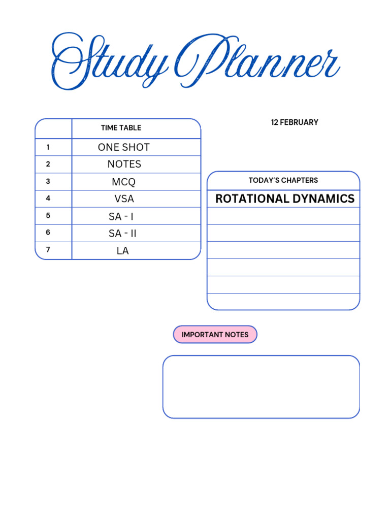 Study Planner | PDF