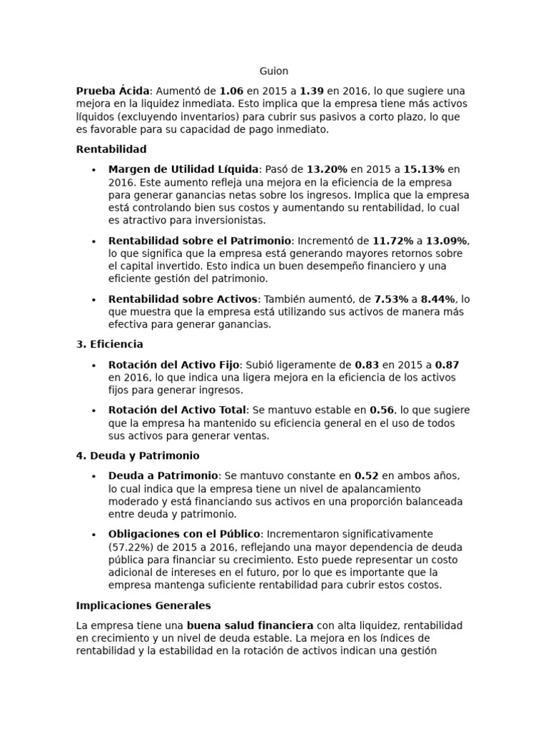 Analisis | PDF | Rentabilidad sobre recursos propios | Deuda