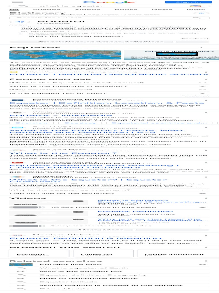 What Is Equator - Google Search | PDF | Equator | Latitude