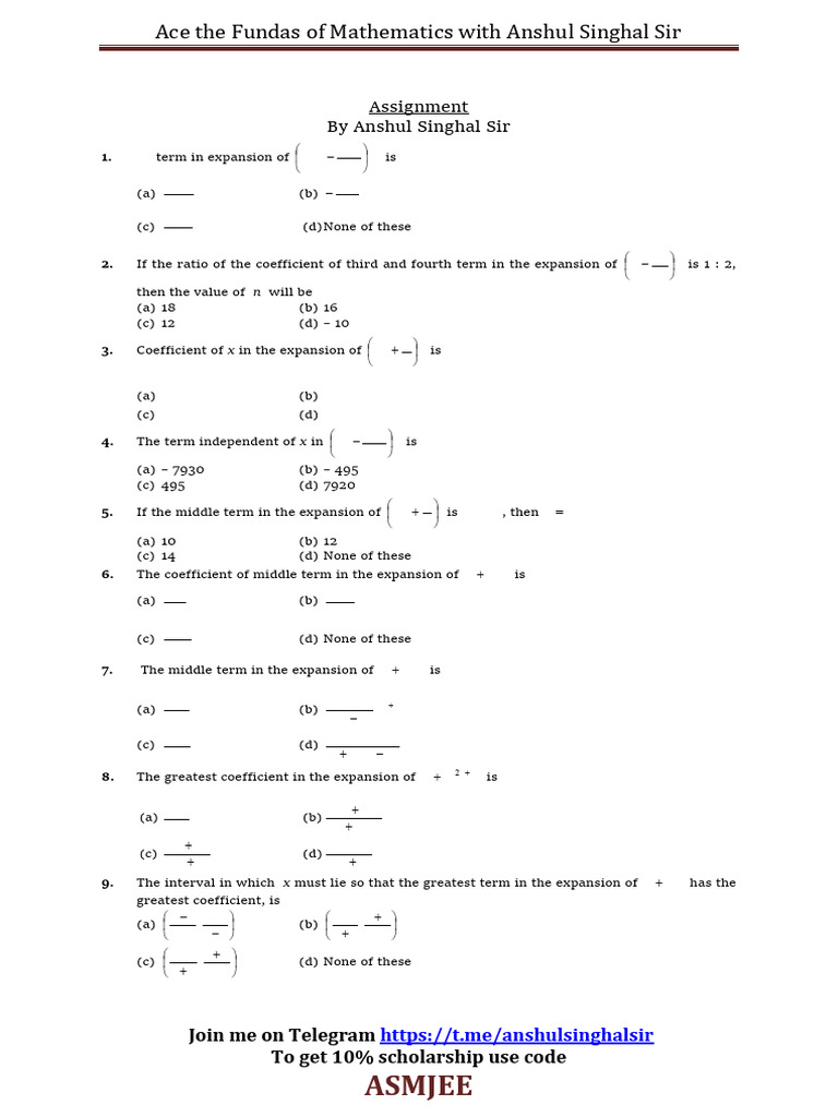BT Assignment 1 | PDF | Mathematics | Algebra