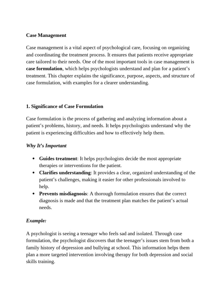 Understanding Case Formulation in Psychology | PDF | Psychotherapy ...