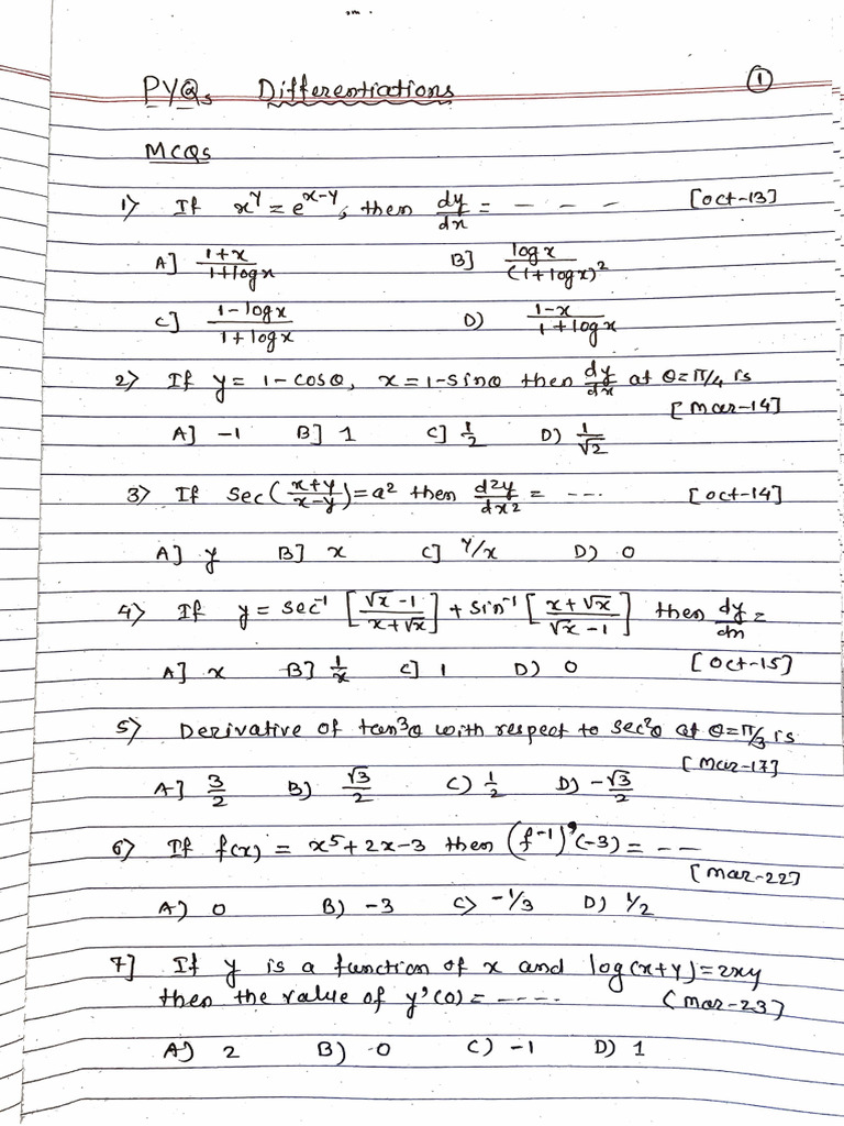 Calculus Differentiation Practice | PDF