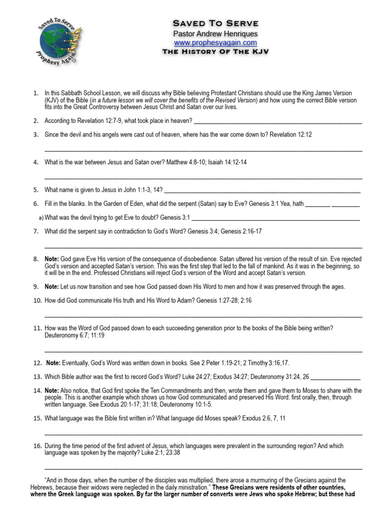 The History of The KJV | PDF | Bible | Biblical Canon