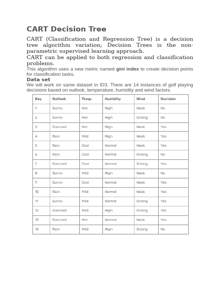 CART Decision Tree Guide | PDF