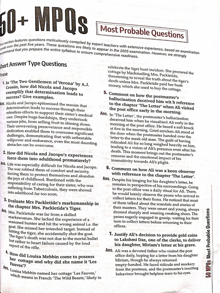 MPQs | PDF