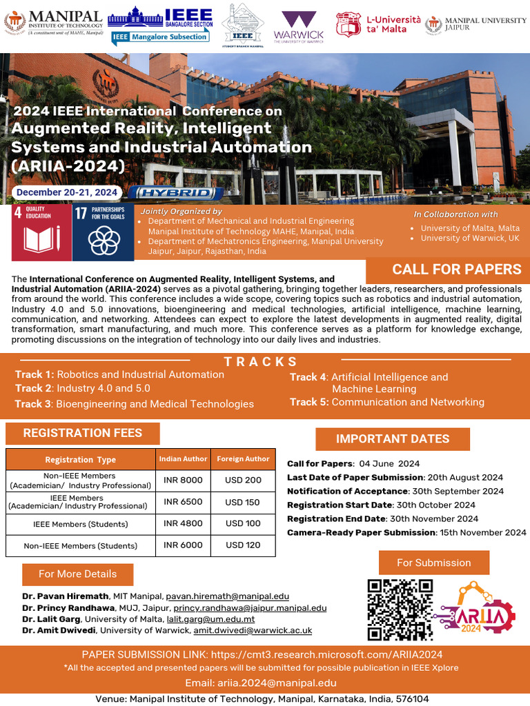 One Page Brochure - IEEE - ARIIA-2024 | PDF | Engineering | Computing