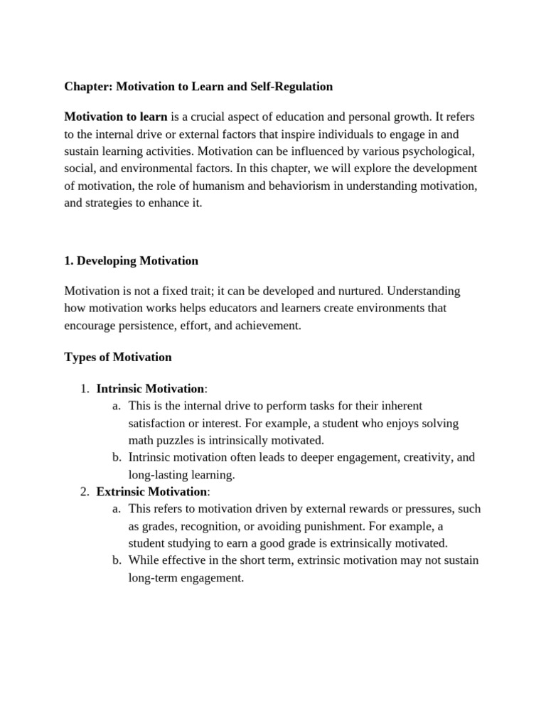 Educational Psychology CHP 7 | PDF | Motivational | Motivation