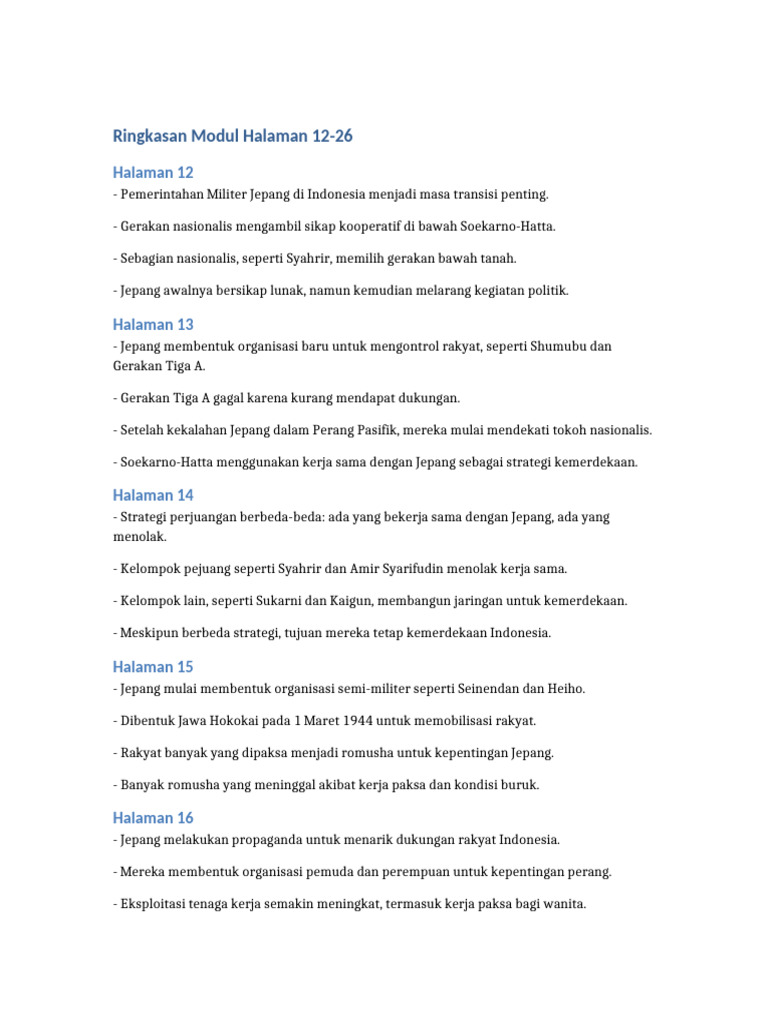 Ringkasan Modul 12-26 | PDF