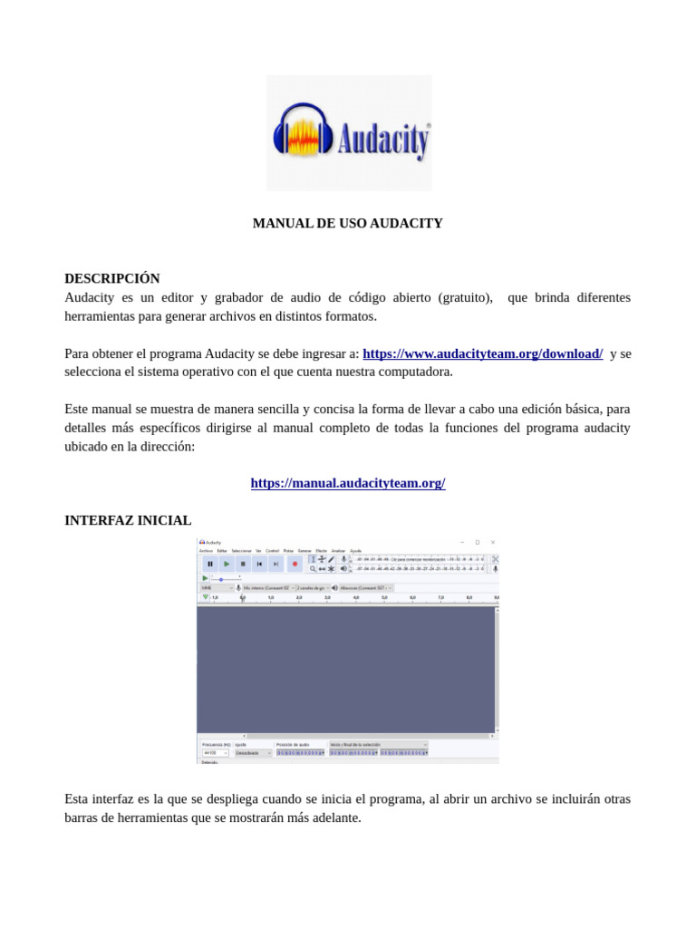 Manual-Audacity | PDF | Archivo de computadora | Programa de computadora
