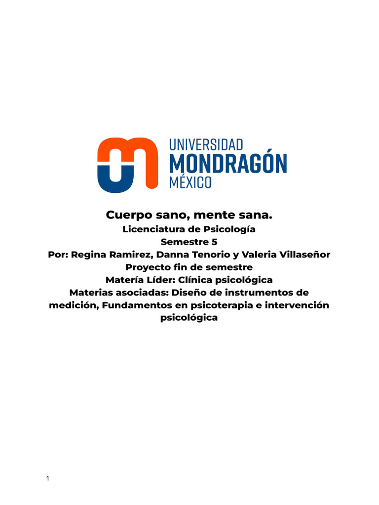 Cuerpo Sano Mente Sana | PDF | Ansiedad | Autoestima