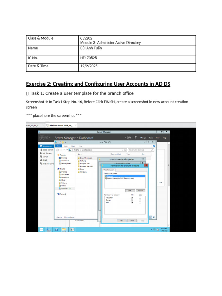 Configuring User Accounts in Active Directory | PDF