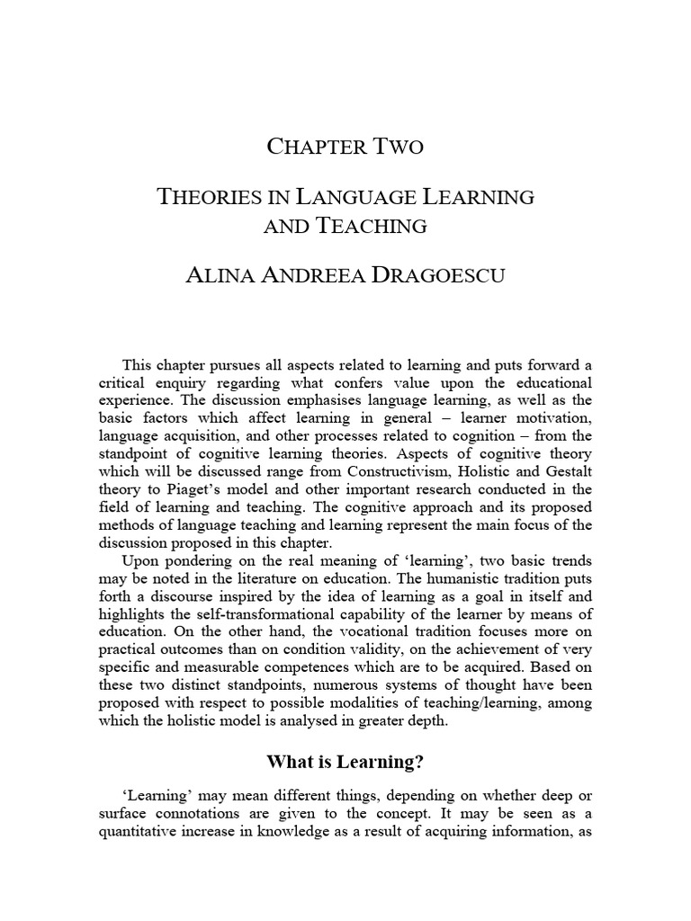 Language Learning Theories Explained | PDF