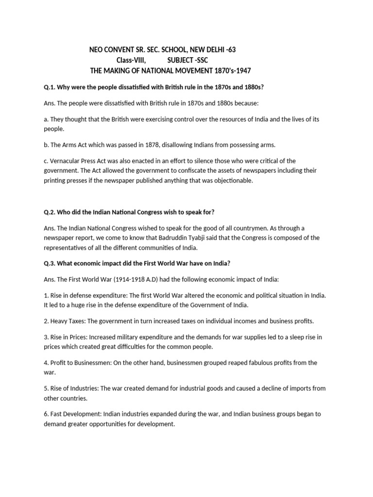 The Making of National Movement | PDF | British Raj | Bangladesh–United ...