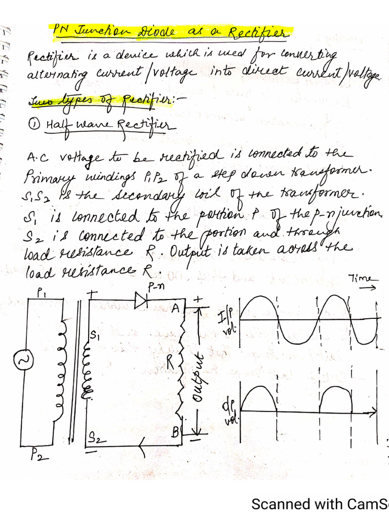 P n junction diode as a Rectifier | PDF
