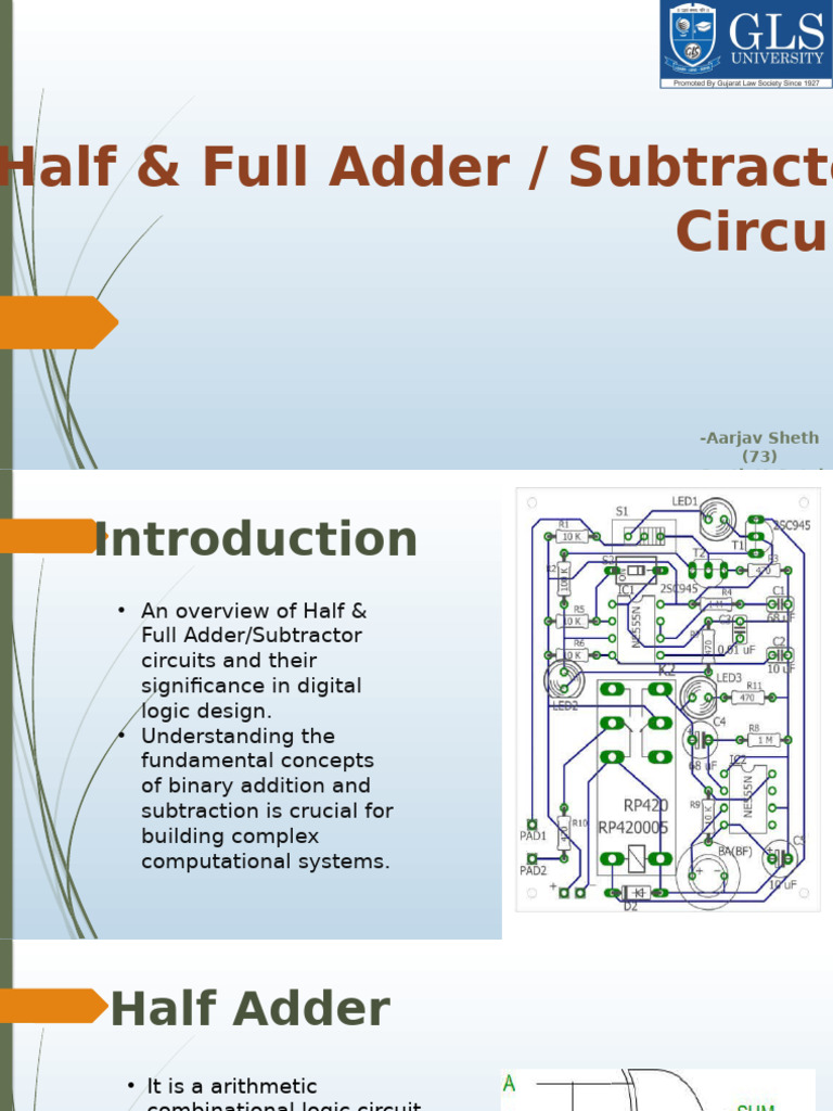 Half & Full Adder/Subtractor Overview | PDF