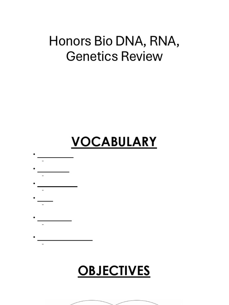 DNA, RNA, and Genetics Review Guide | PDF | Dna Replication | Messenger Rna