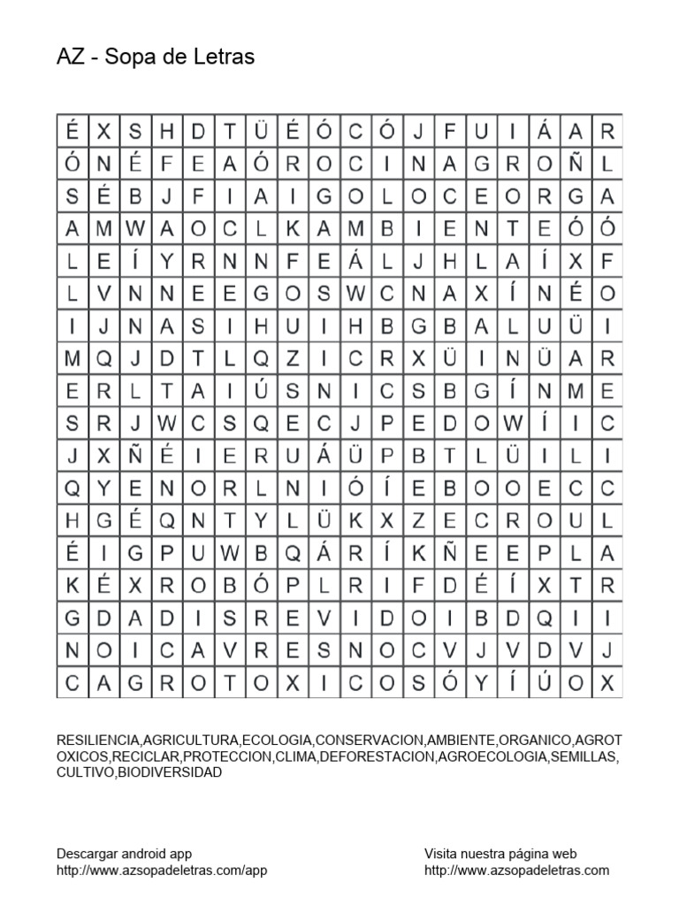Sopa de Letras Gde Agroecologia | PDF