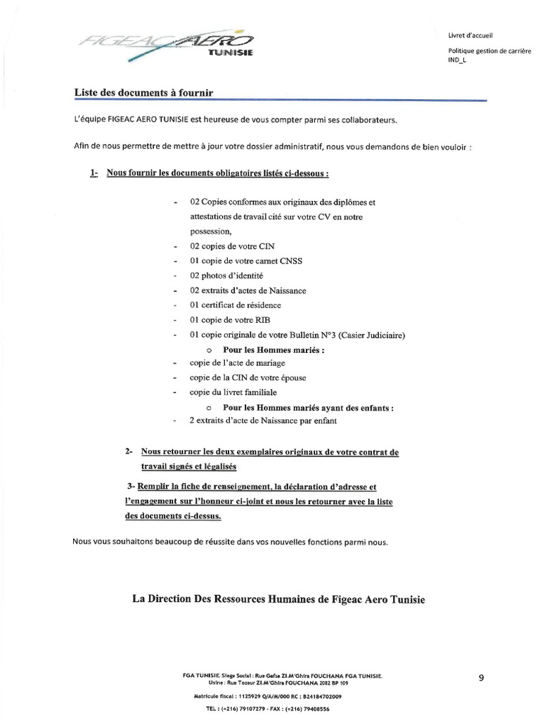 Liste Des Documents À Fournir | PDF