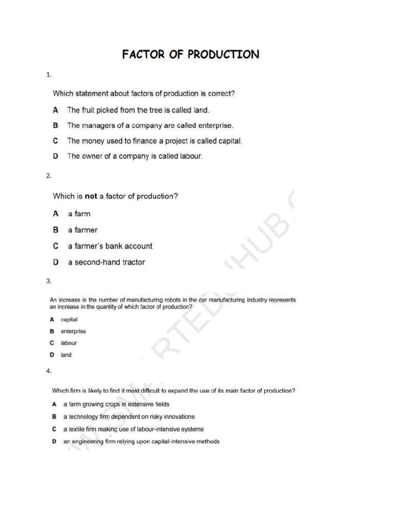 Factors of Production | PDF