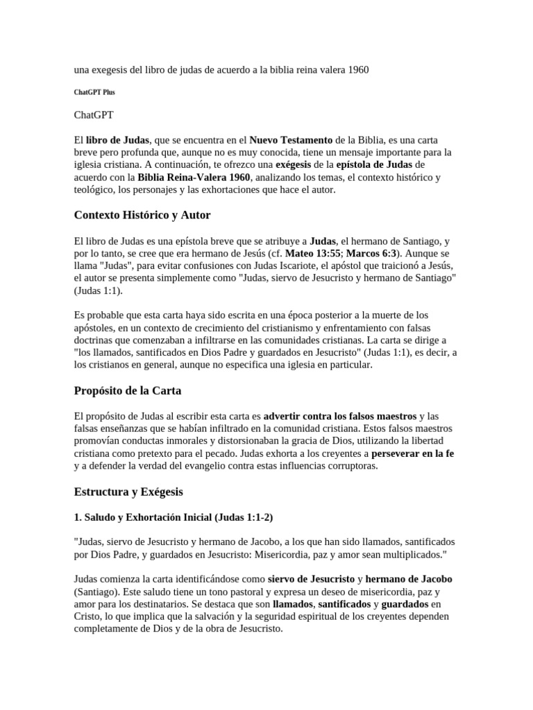 Exégesis del Libro de Judas | PDF | Epístola De Judas | Jesús