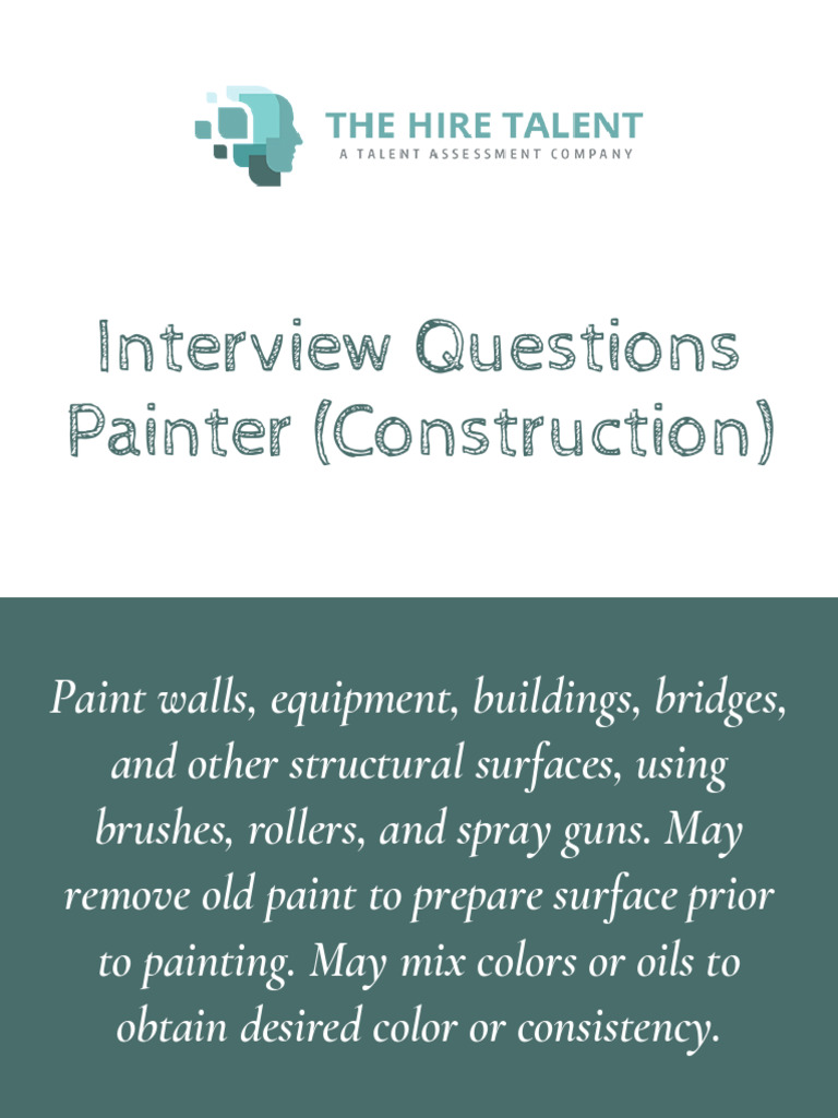 Painter Interview Questions Guide | PDF
