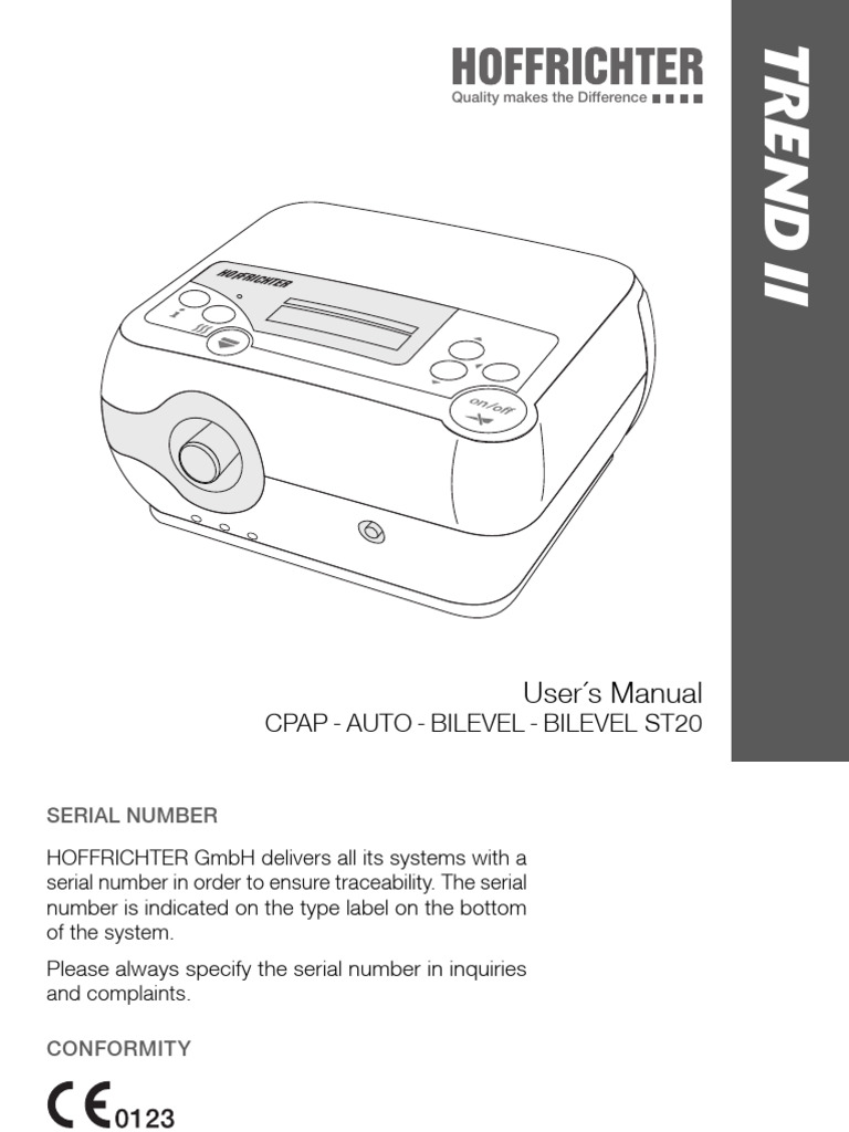 PDF Trend II User Manual | PDF | Breathing | Power Supply