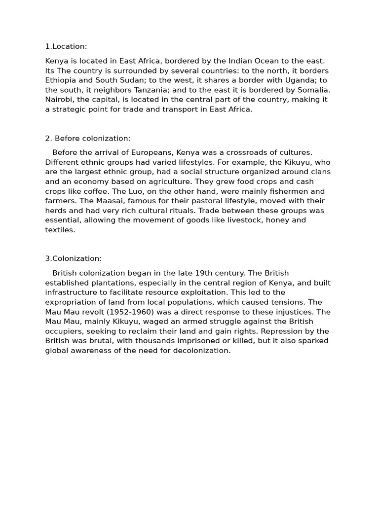 Expose Anglais en Anglais | PDF | Kenya | East Africa