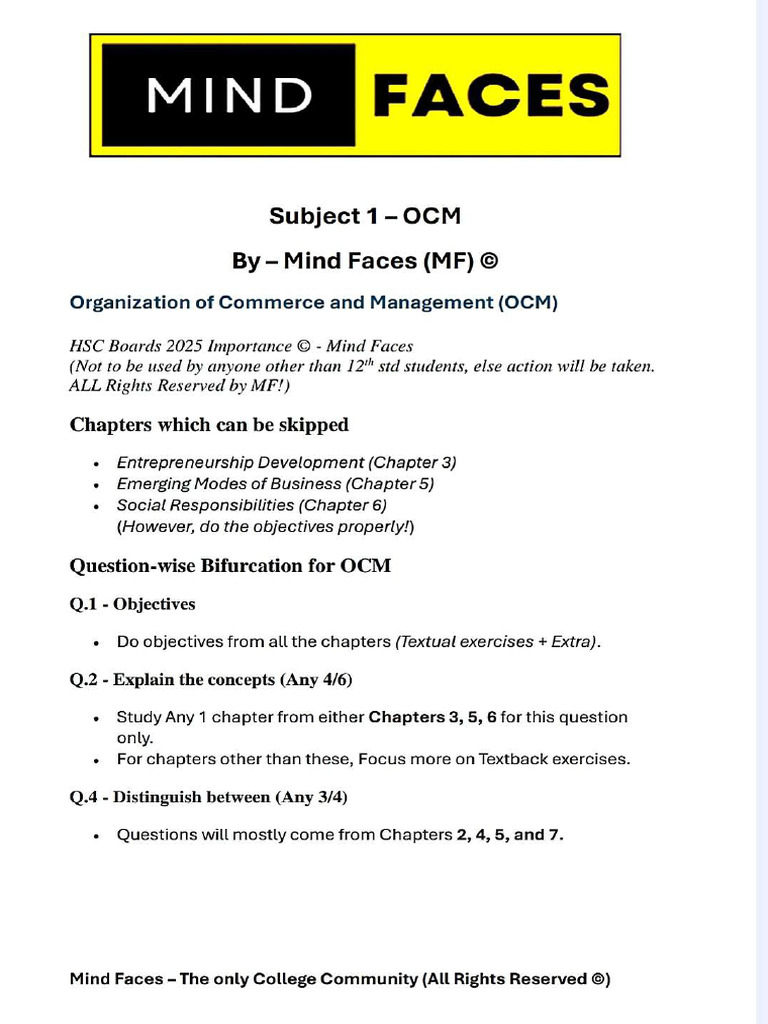 OCM Mindfaces - Overview | PDF