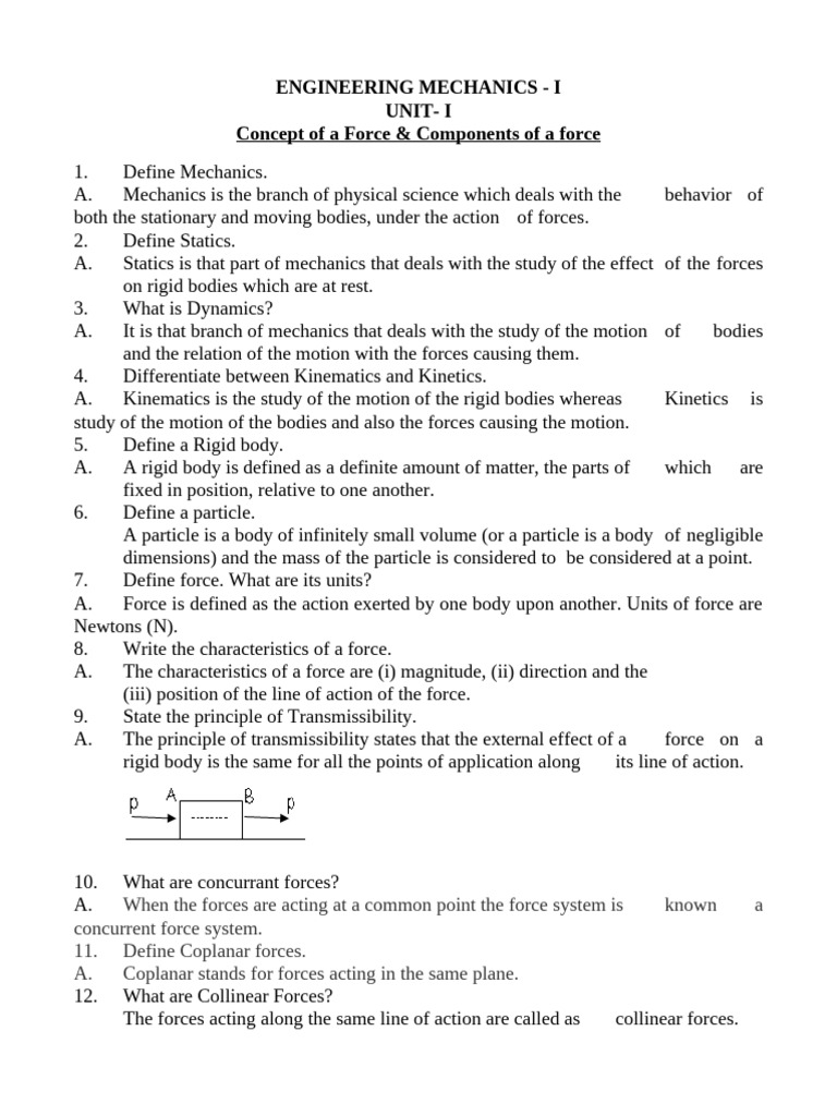 Engineering Mechanics Concepts and Principles | PDF | Force | Classical Mechanics