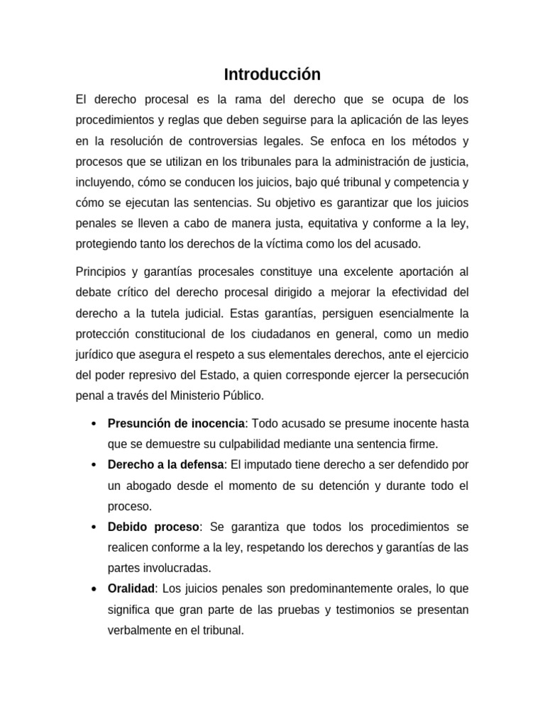 Principios del Derecho Procesal | PDF