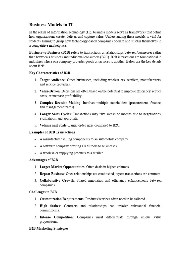 Business Models | PDF | Software As A Service | Retail