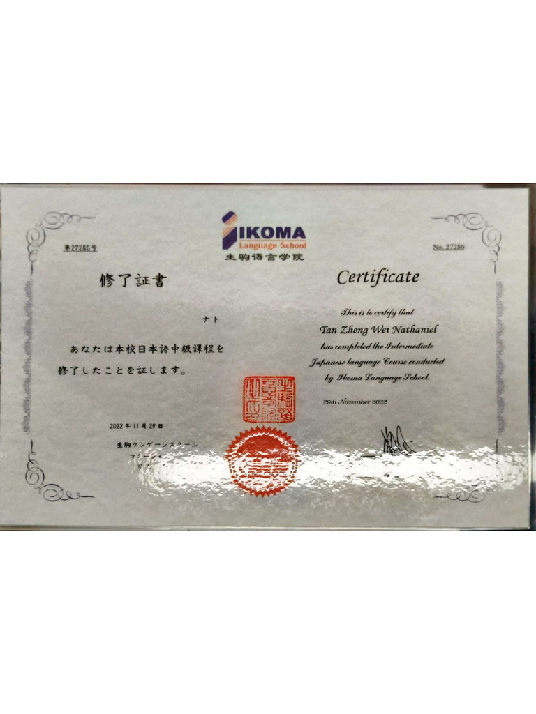 Japanese Cert | PDF