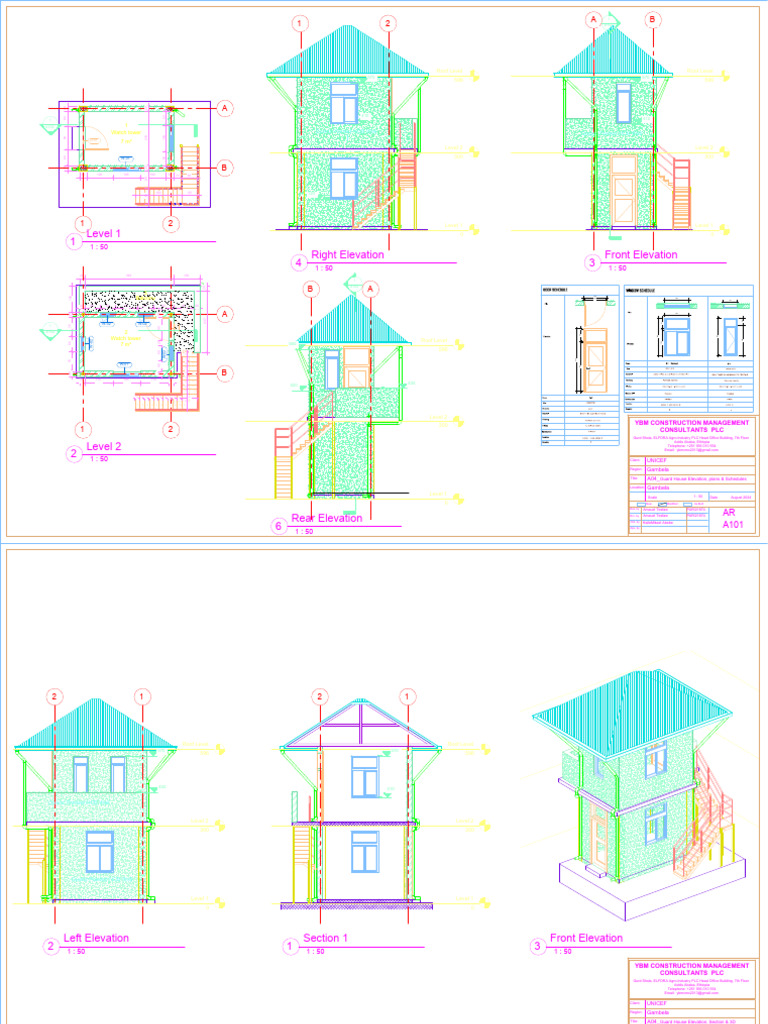 Guard House Plans and Elevations | PDF | Glass Applications | Building ...