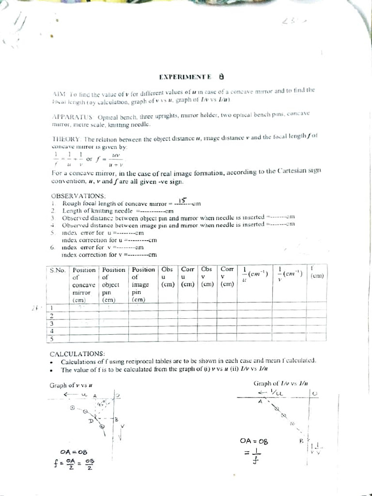 optics practical | PDF | Refraction | Optics