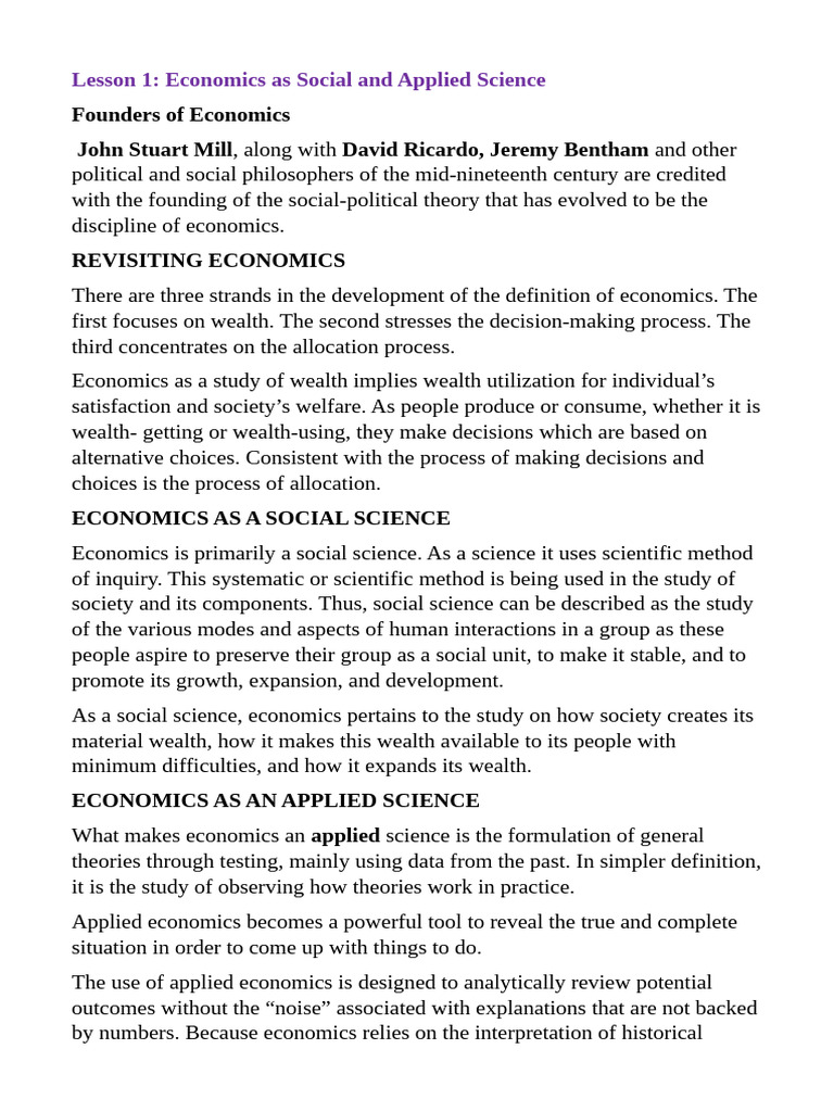 Econ Module 1 | PDF