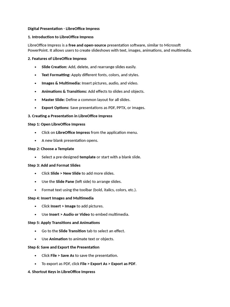 Guide to Using LibreOffice Impress | PDF