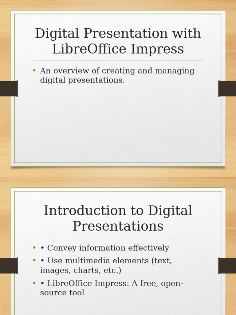 Digital Presentation LibreOffice Impress | PDF