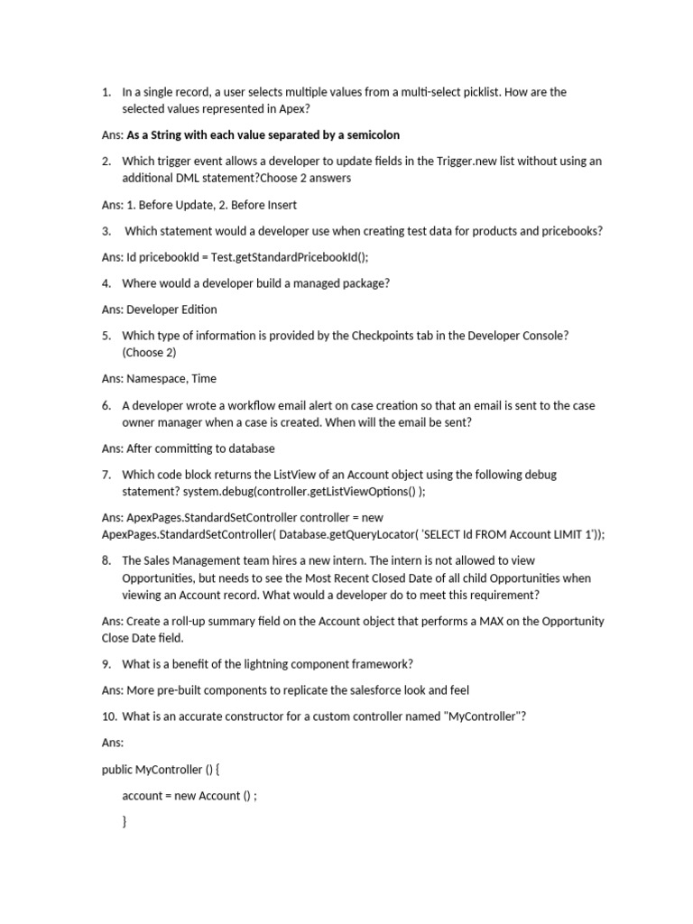 Salesforce Apex & Visualforce FAQ | PDF | Data Type | Java Script