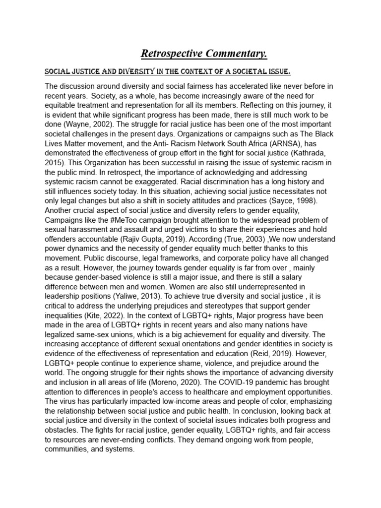 Retrospective Commentary | PDF | Gender Studies | Gender Equality