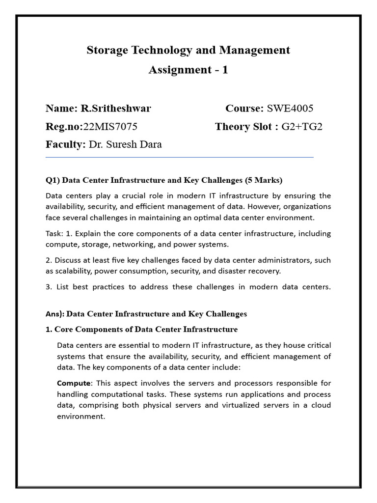 22MIS7075 STM Assignment-1 | PDF | Computer Data Storage | Cache (Computing)