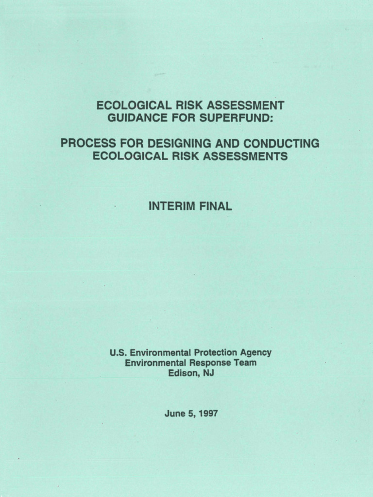 Ecological Risk Assessment For Superfund91010IT6 | PDF