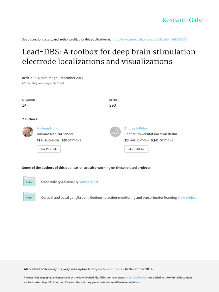 dbs toolbox for lead localisation and visualisation | PDF | Deep Brain ...