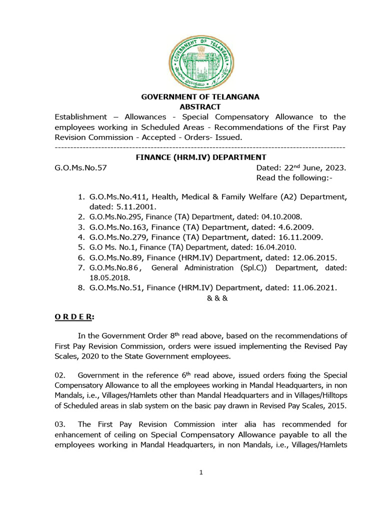 57special Compensatory Allowance | PDF | Government