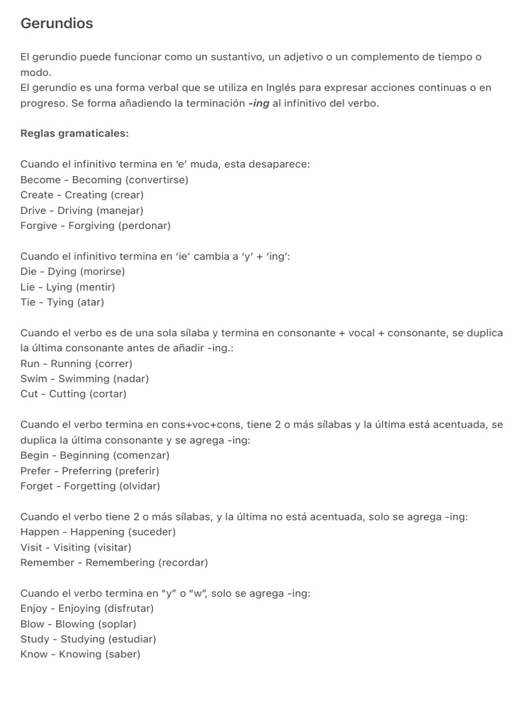 Gerundios | PDF