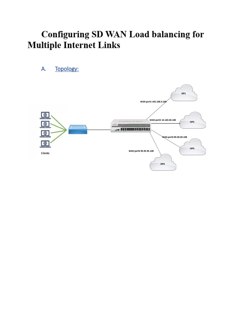 Configuring SD WAN Load Balancing For Multiple ISP Links | PDF | Firewall (Computing) | Ip Address