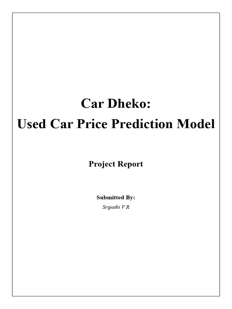 Used Car Price Prediction Model | PDF | Mean Squared Error | Regression ...